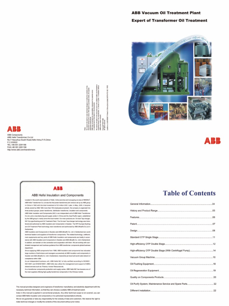 ABB Oil Treatment Plant | PDF