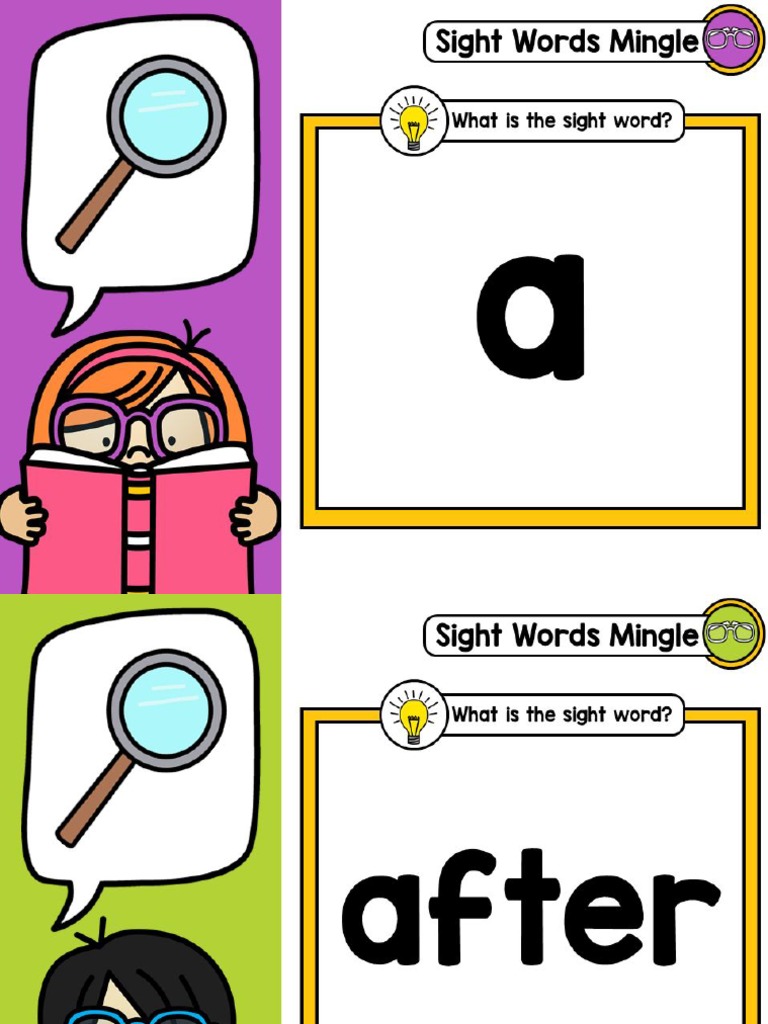 Sight Words Mingle | PDF