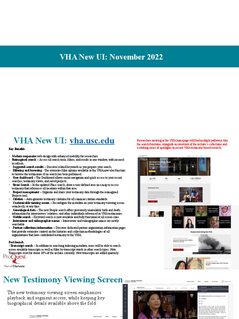VHA - New User Interface - 2022 | PDF VHA - New User Interface - 2022 | PDF