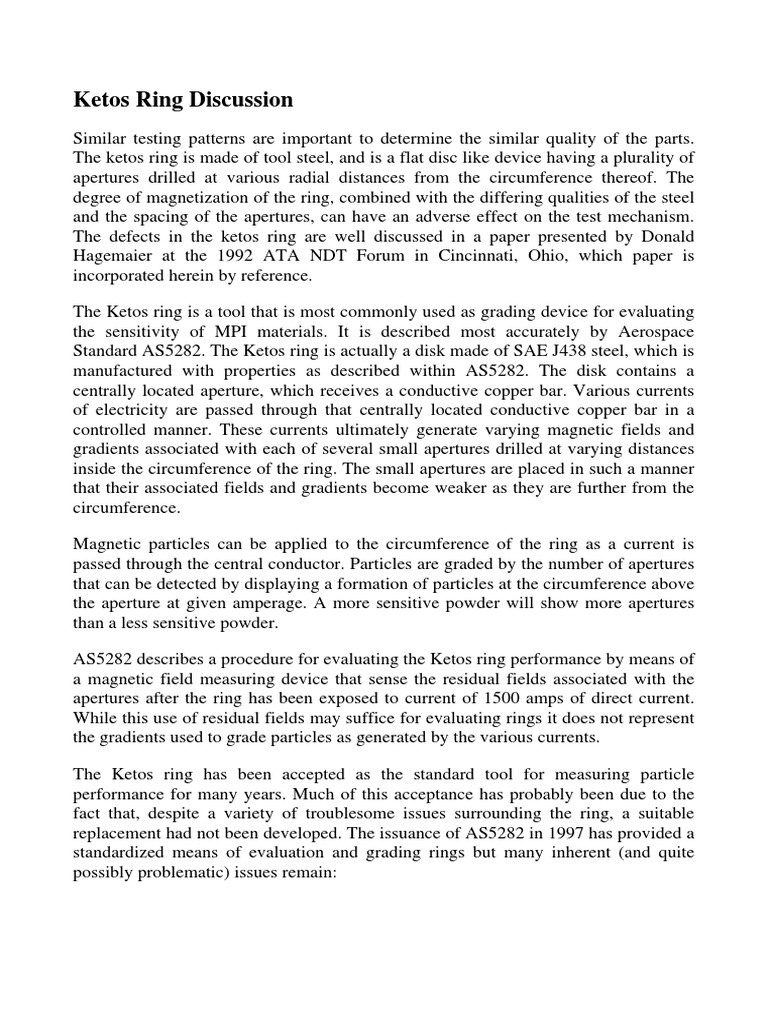 Ketos Ring Discussion | PDF | Nondestructive Testing | Calibration
