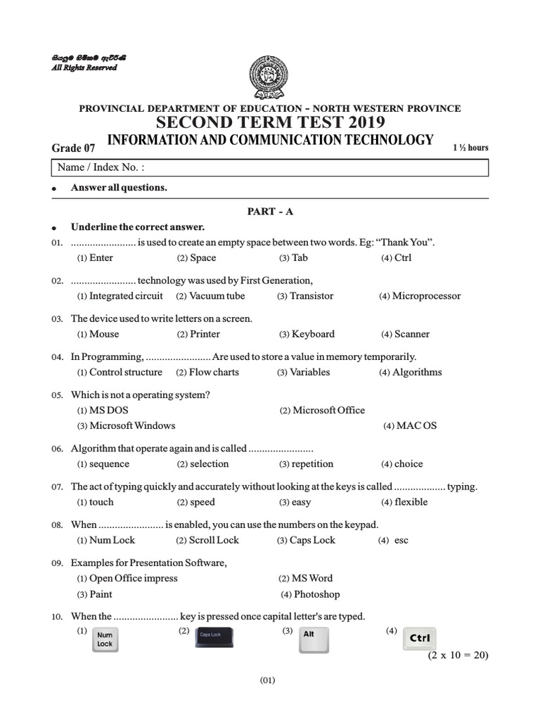 EM - ICT - G7 - I, IIpp Ans - 2019 | PDF