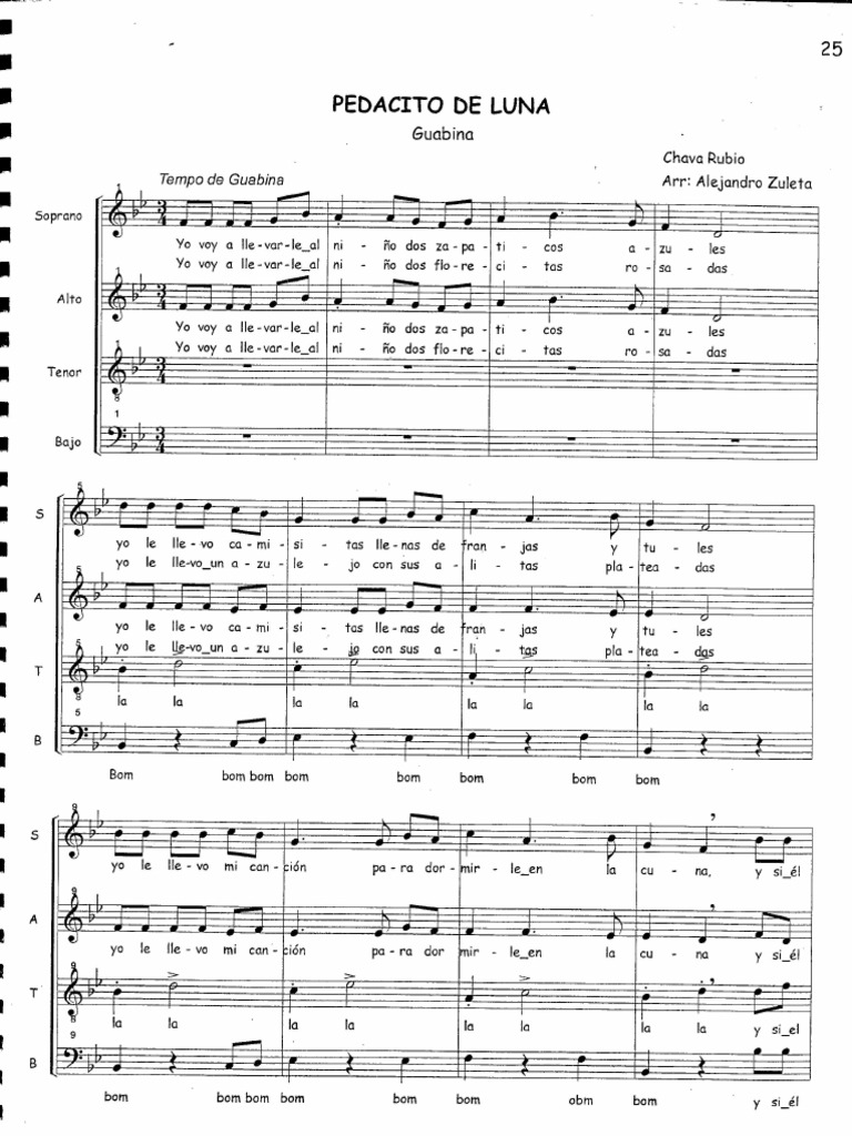 Pedacito de Luna Satb | PDF
