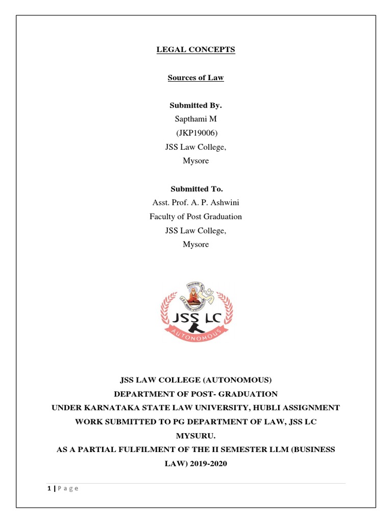 Legal Concepts Assignment | PDF