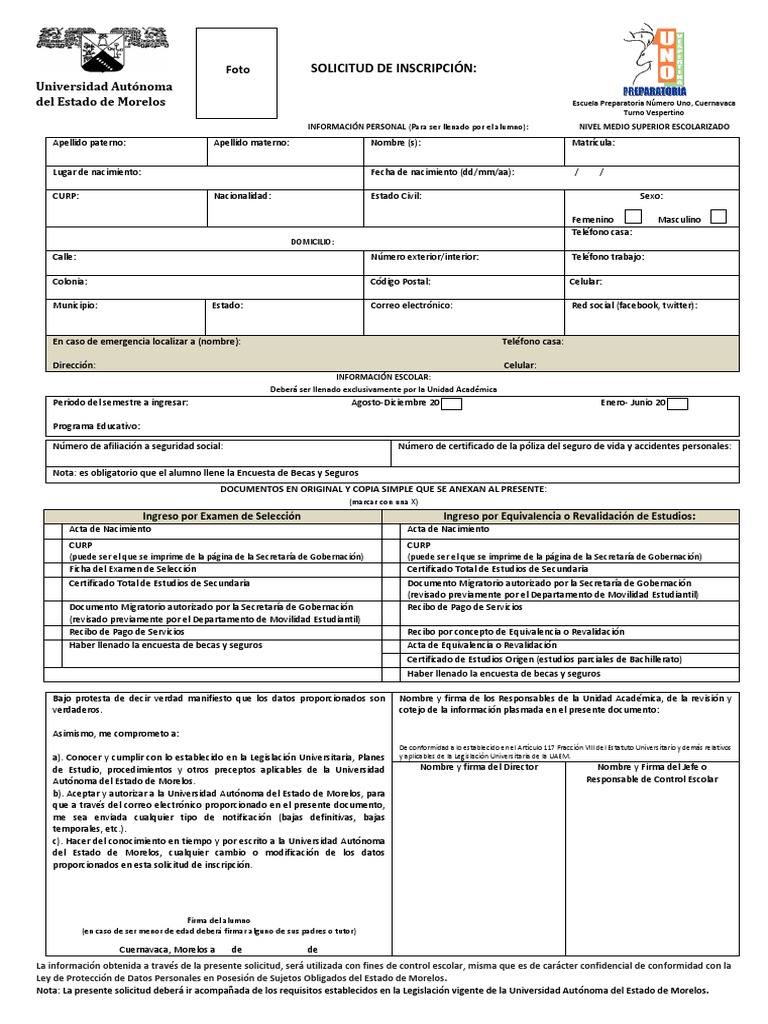Formato de Inscripción NMS 2022 | PDF | Estado (política) | Certificado de nacimiento