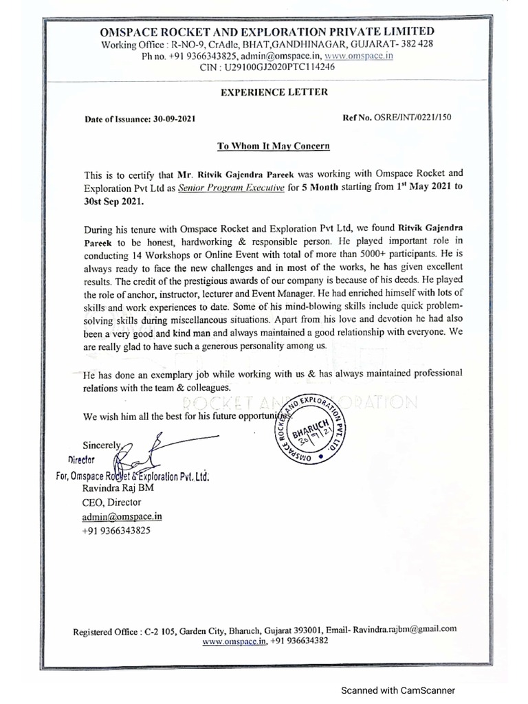 Experience Letter | PDF
