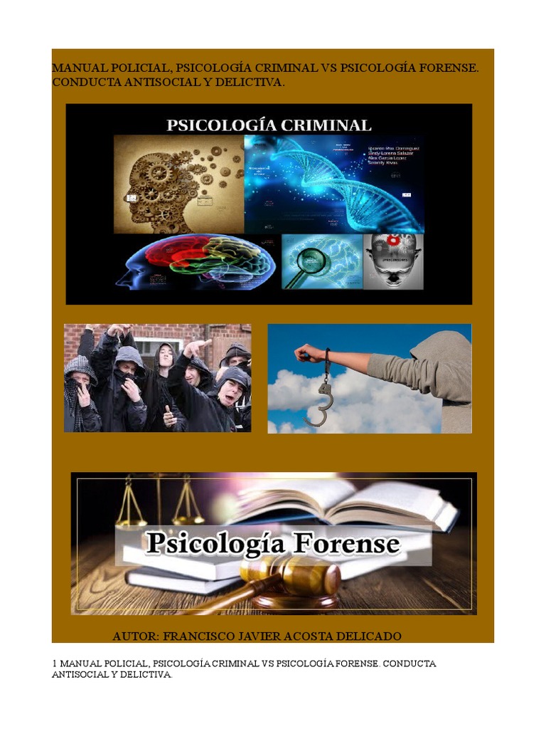 Manual Policial Psicologia Criminal VS Psicologia Forense. Conducta ...