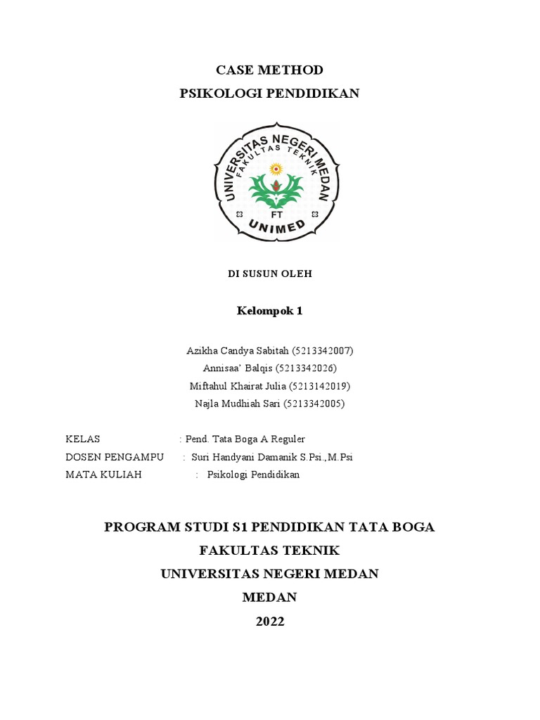 CASE METHOD Psikologi Pendidikan Kelompok 1 | PDF
