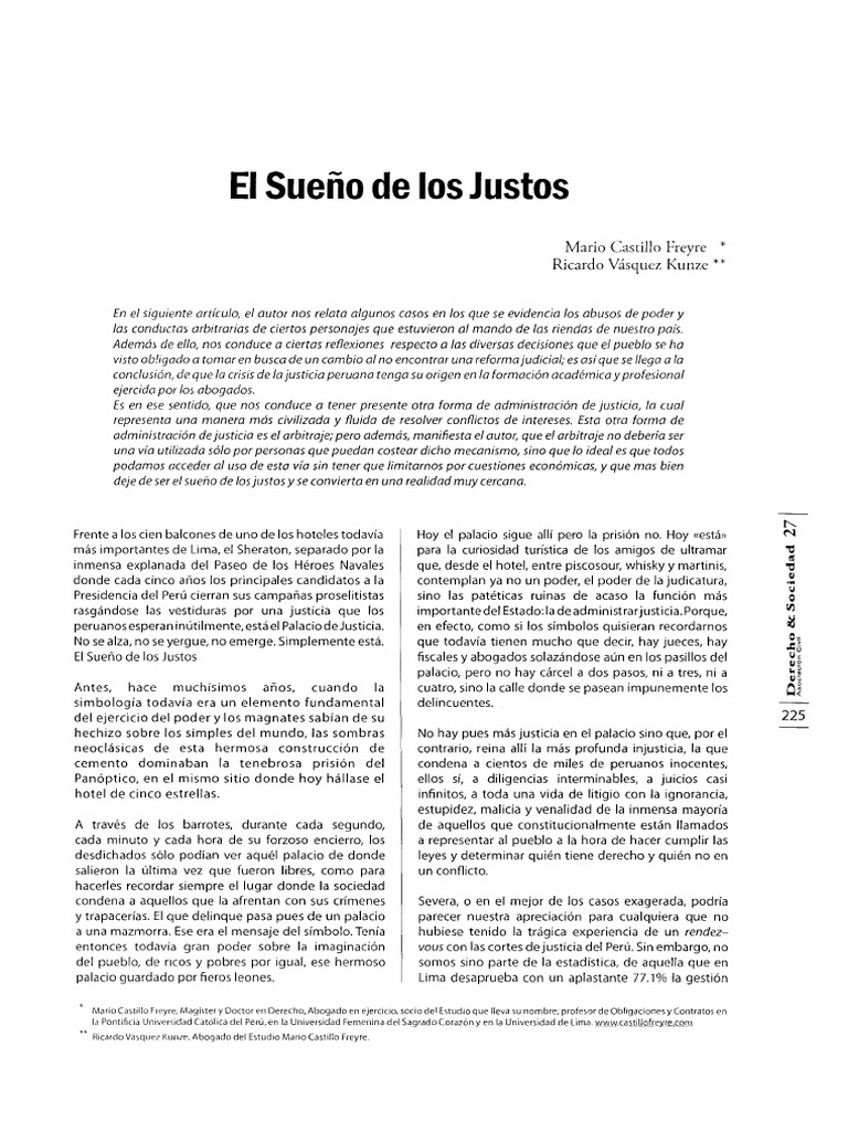 El Sueño de Los Justos | PDF | Perú | Juez