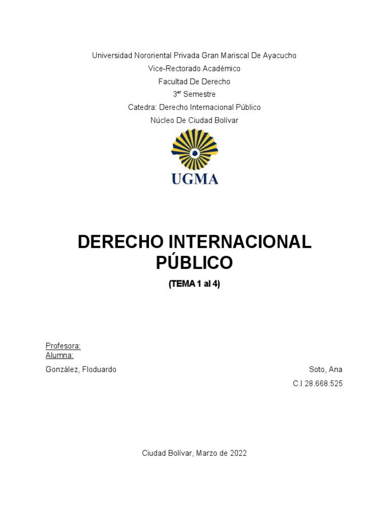 Trabajo de Investigación - D. Internacional - Ugma | PDF | Tratado ...