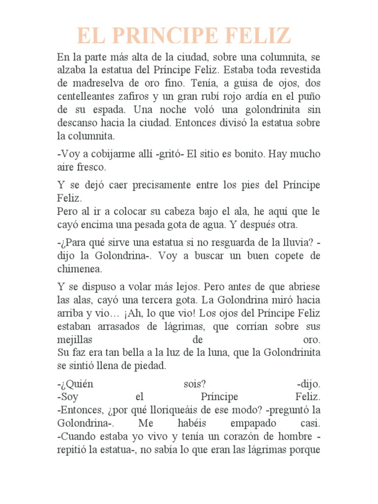 El Principe Feliz | PDF