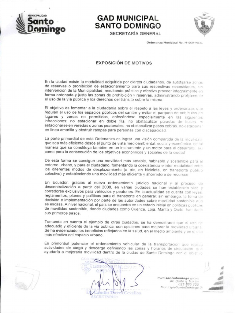 Ordenanza Municipal No. M-009-WEA | PDF