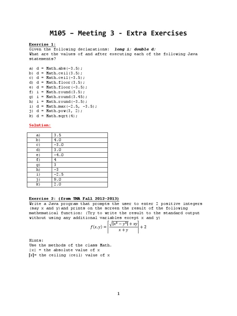 M105 Exercise 03 Solution | PDF | Teaching Methods & Materials
