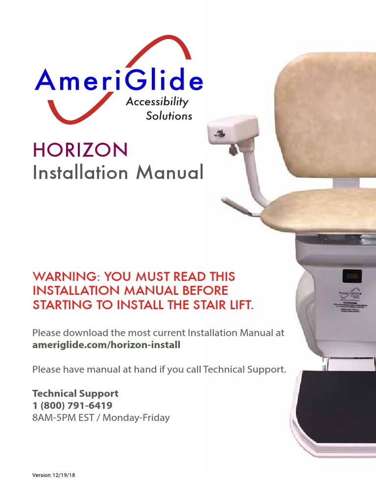 Ameriglide Horizon-Install | PDF | Manufactured Goods | Equipment