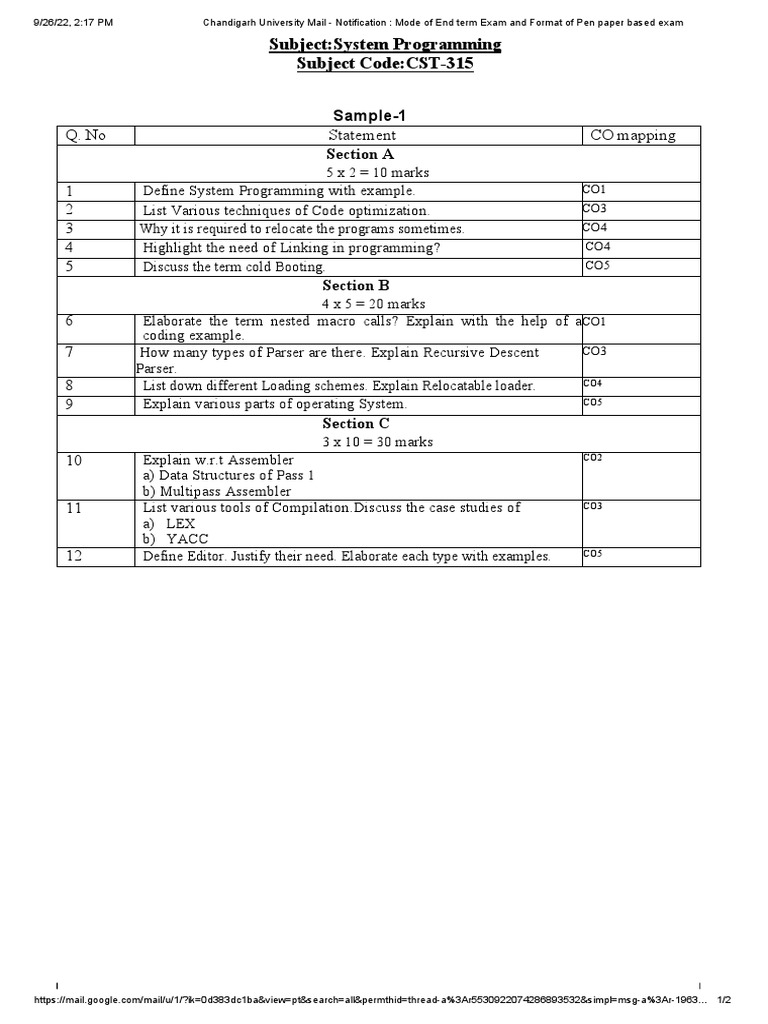 Sample Paper 1 - Merged | PDF | Parsing | Assembly Language