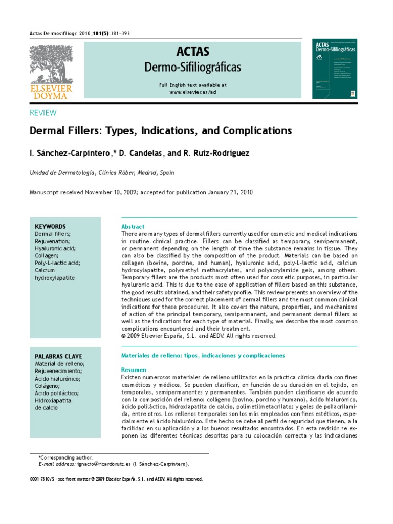 Dermal Fillers Types | PDF