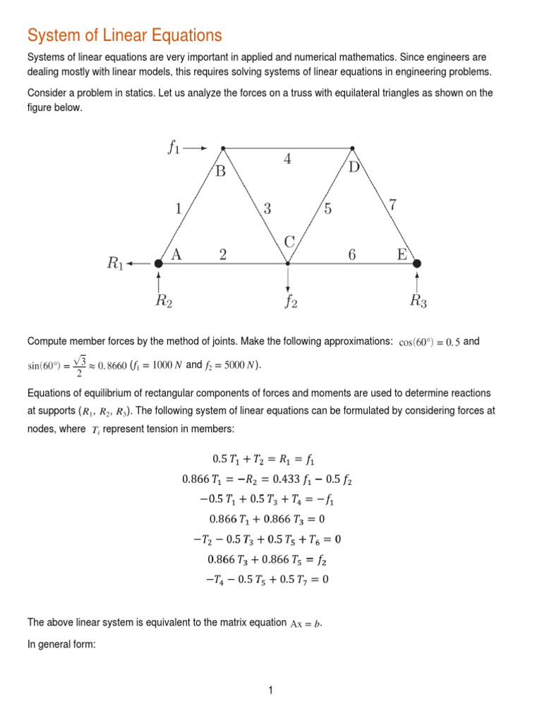 LIN1 Solved | PDF | Matrix (Mathematics) | System Of Linear Equations