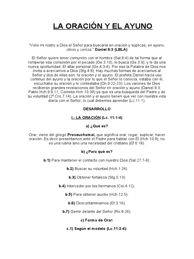 La Oración y El Ayuno | PDF | Oración | Rápido