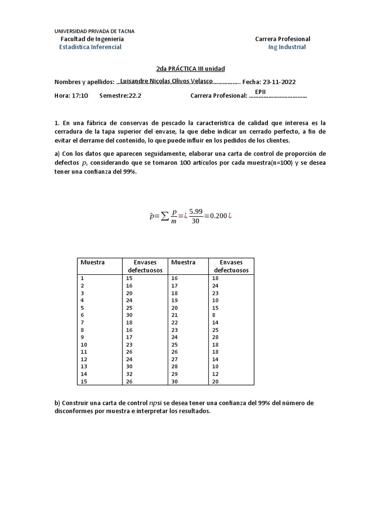 Control Estadístico en Envases de Conservas | PDF