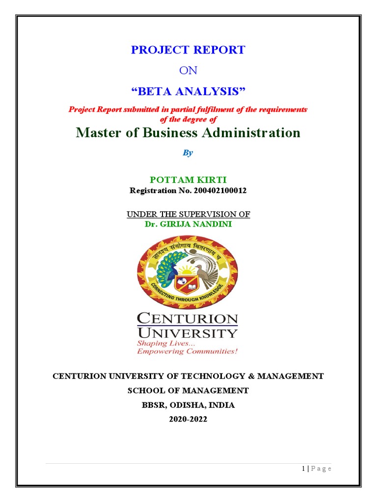 Project Report | Download Free PDF | Accenture | Beta (Finance)