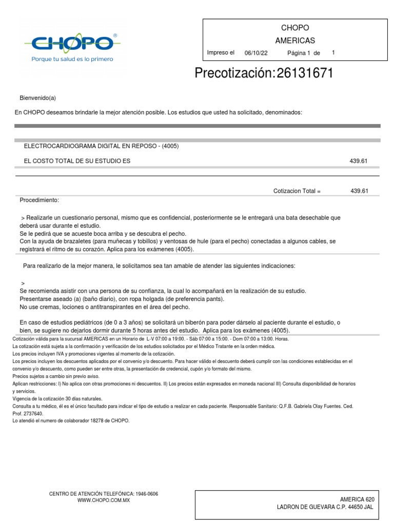 Precotización:: Americas Chopo | PDF