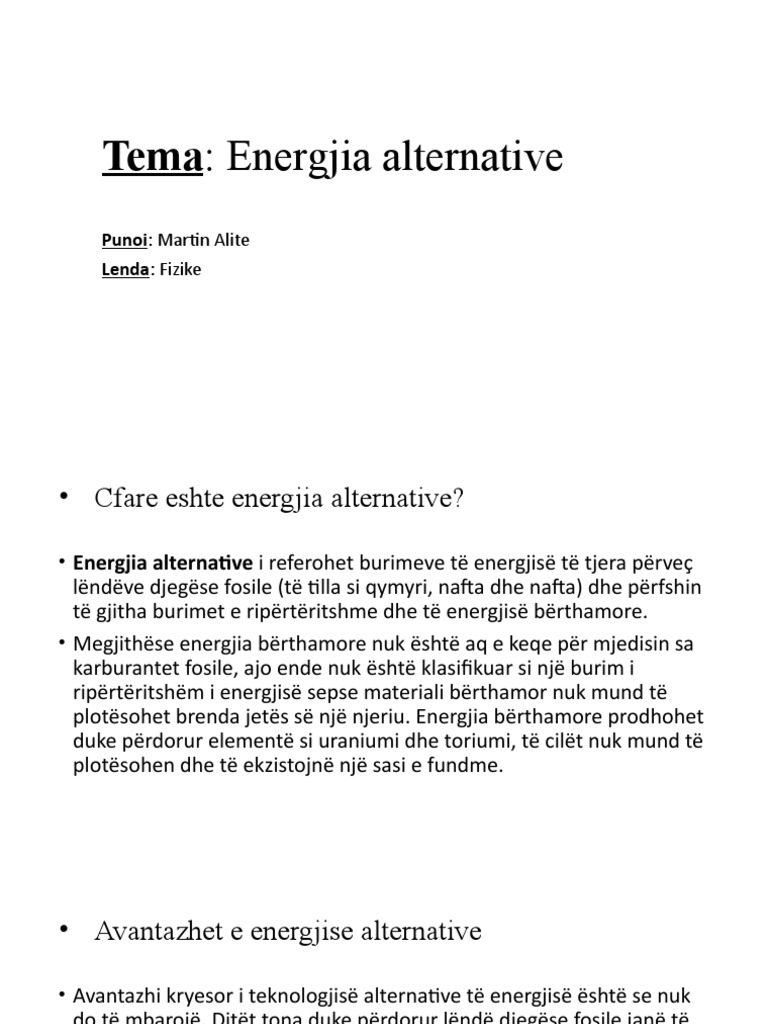 Energjia Alternative | PDF