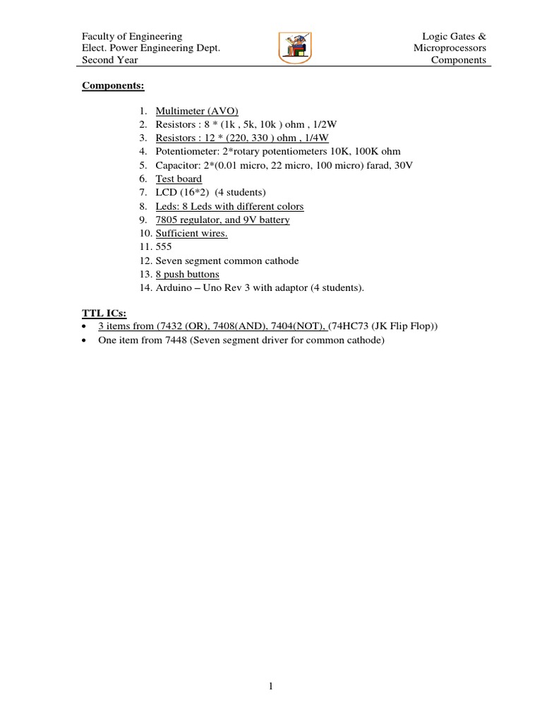 Component List Epe2025 | PDF