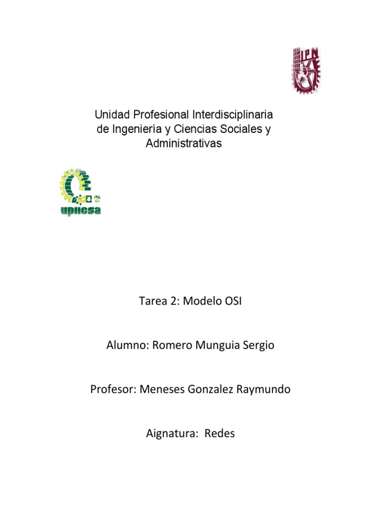 Romero Munguia Sergio Tarea2 Modelo OSI | PDF