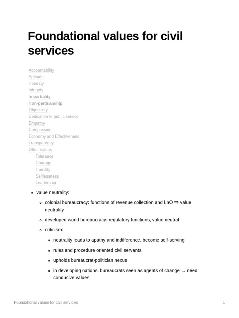 Foundational Values For Civil Services | Download Free PDF | Cost Of ...