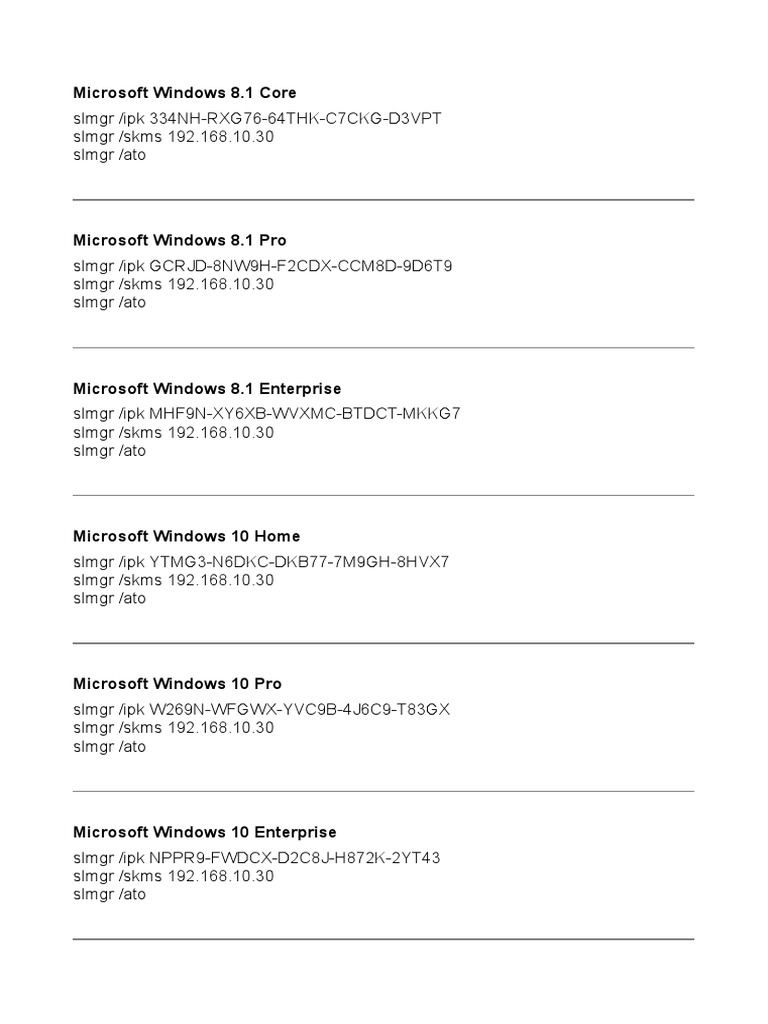 Activar W Desde Kms | PDF | Windows 10 | Microsoft Windows