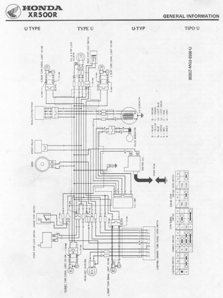 Honda XR 500 Wirring Diagram | PDF