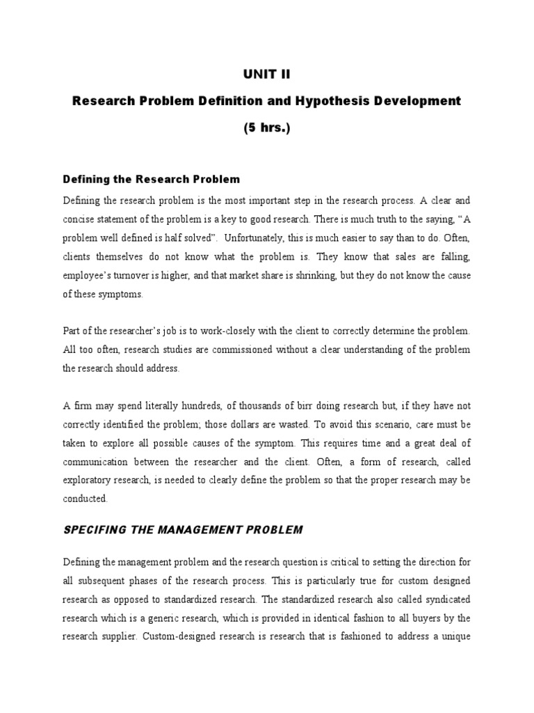Unit Ii BRM | Download Free PDF | Sampling (Statistics) | Hypothesis