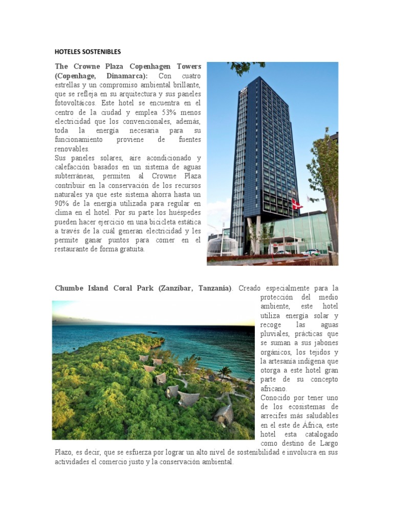 Hoteles Sostenibles en el Mundo | PDF | Turismo | Entorno natural