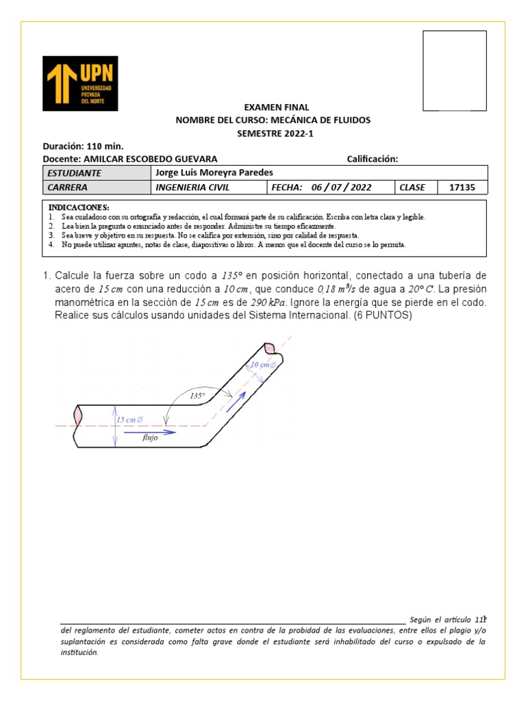 Examen Final 2022-1 | Descargar gratis PDF | Prueba (evaluación)