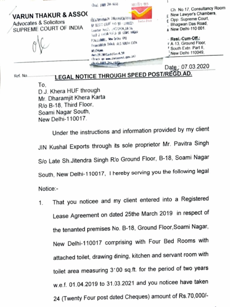 Legal Notice - PDF Syed Kamran Ali, Advocate | PDF