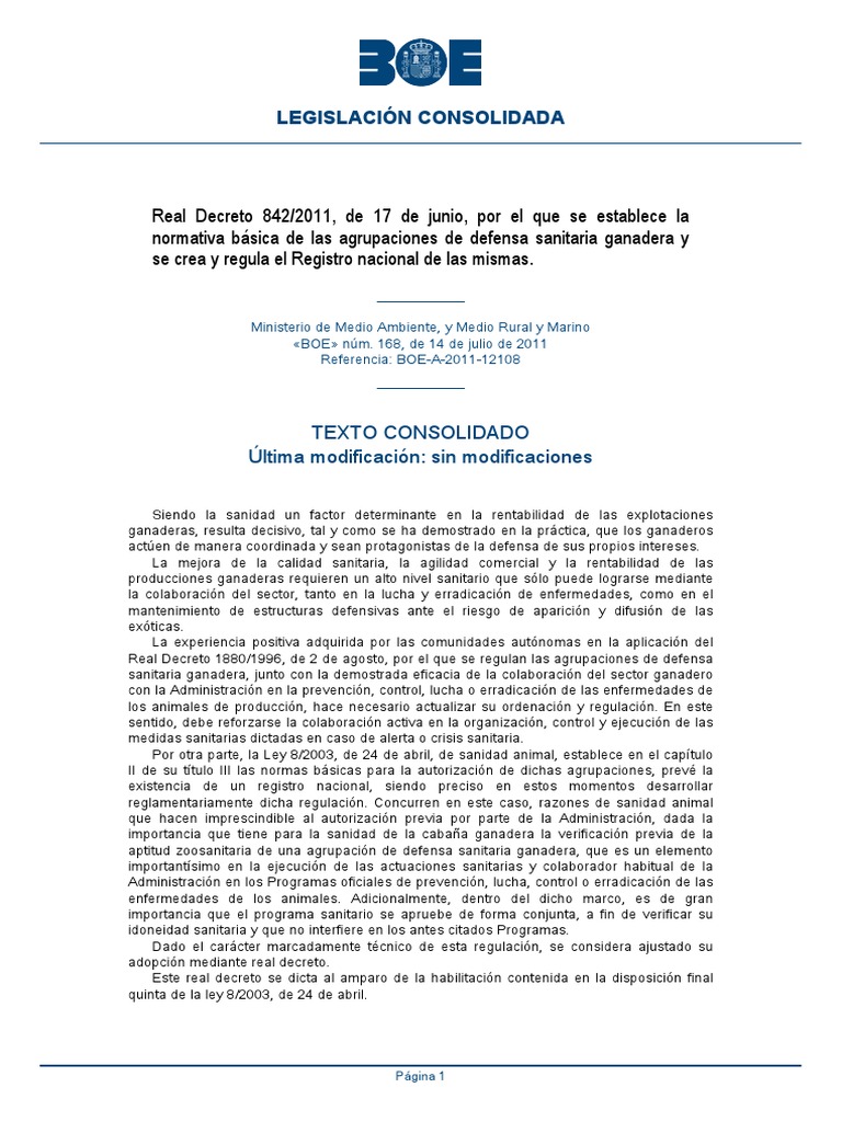 RD 842 2011 Adsg | PDF