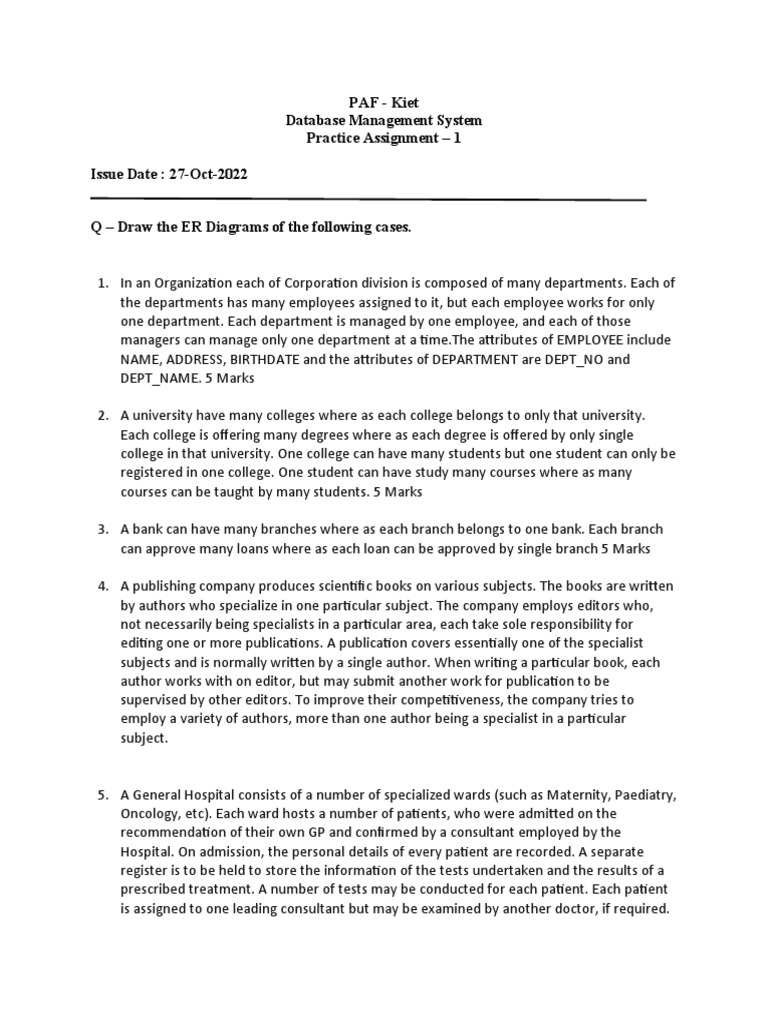 1 - Practice Assignment (ER - Diagram) | PDF | Databases | Academic Degree