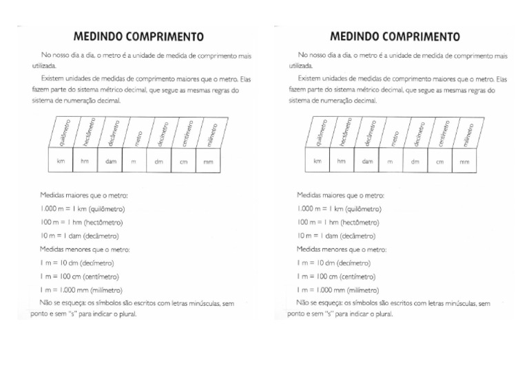 Medidas de Comprimento 04 | PDF