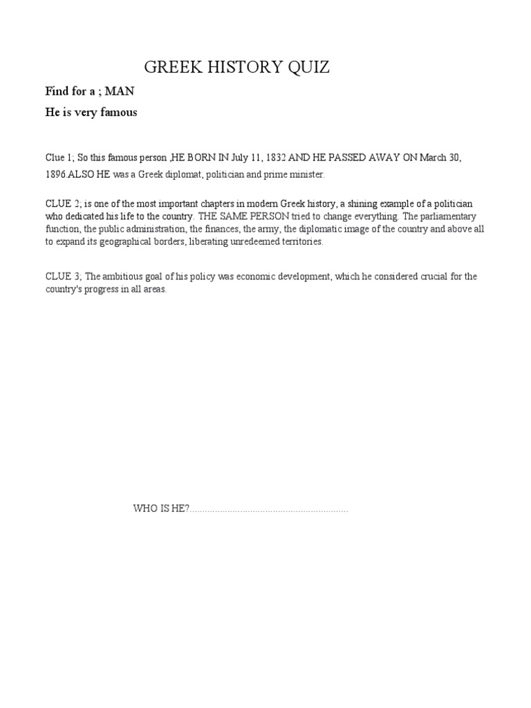 Greek History Quiz | PDF