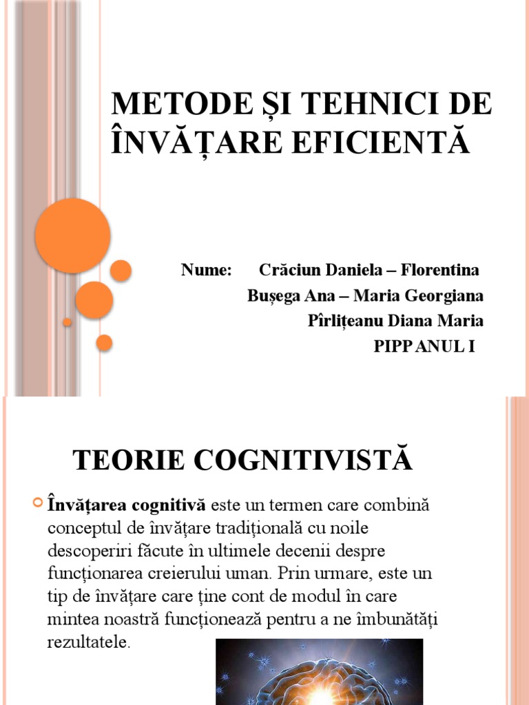 Proiect Metode Și Tehnici de Învățare Eficienta | PDF