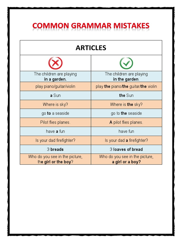 Common Grammar Mistakes | PDF | Adjective | Adverb