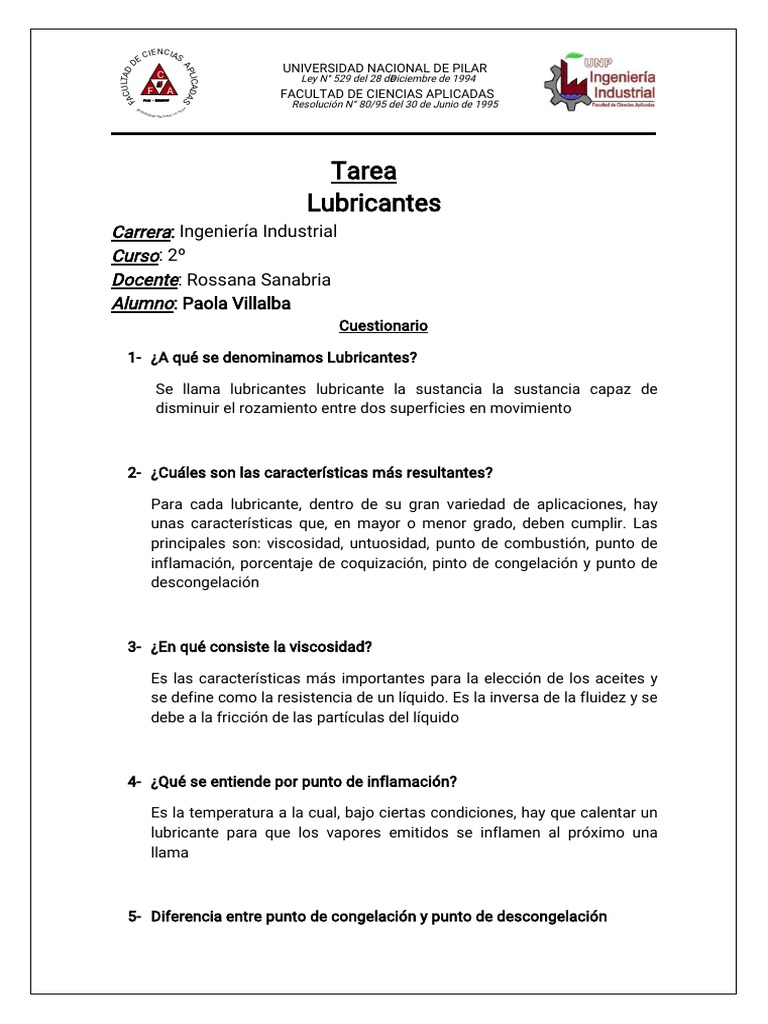 Lubricantes | PDF