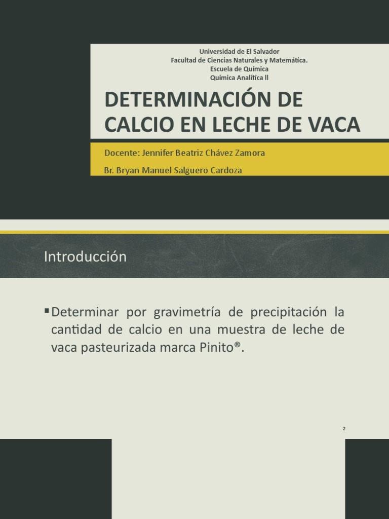 Determinación de Calcio en Leche de Vaca | PDF | Leche | Calcio