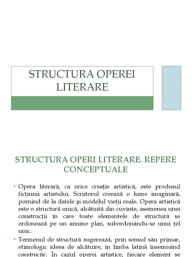 Structura Operei Literare | PDF