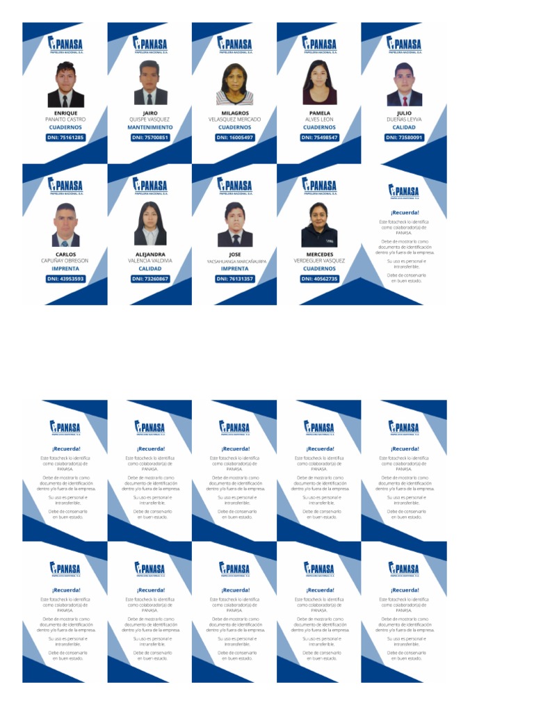 Fotocheck 10 de Octubre | PDF