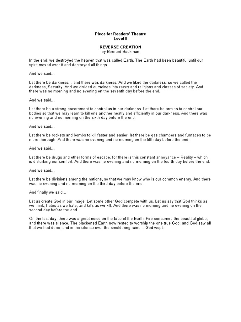 Piece For Readers Theatre | PDF | Religion & Spirituality