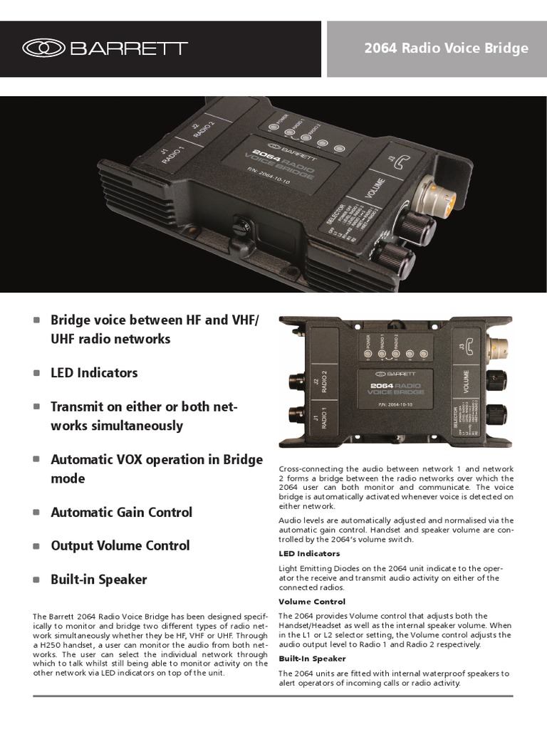 2064 Radio Voice Bridge Brochure | PDF | Radio | Electronic Engineering