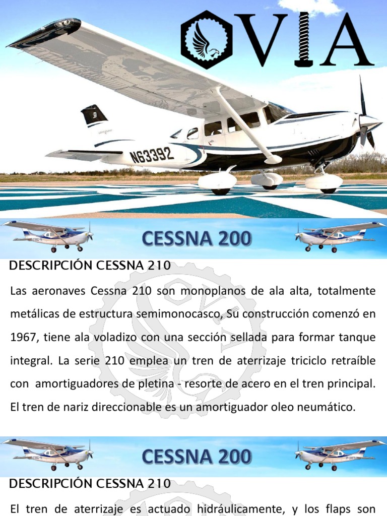 Descripción Cap 1 Cessna 200 | PDF | Tren de aterrizaje | Avión