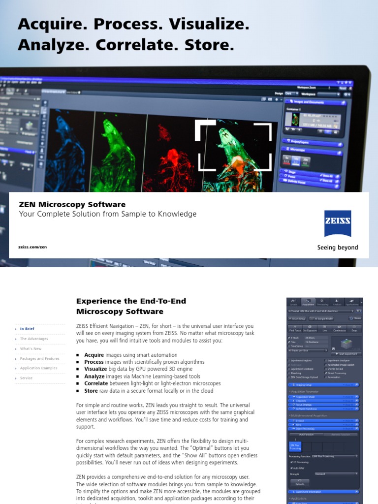 EN Product-Info ZEN | PDF | 3 D Computer Graphics | Microscope
