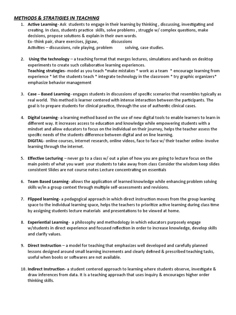 Methods of Teaching | PDF
