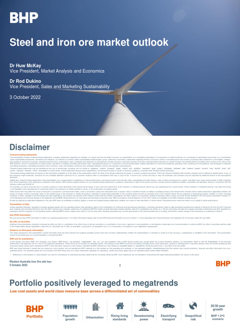 BHP Steel and Iron Ore Market Outlook 1664867178 | PDF | Wind Power ...